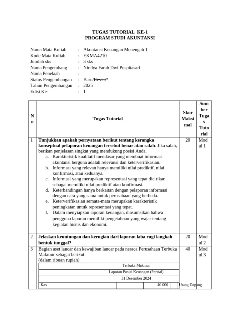 Tugas Tutorial Ke1 | PDF