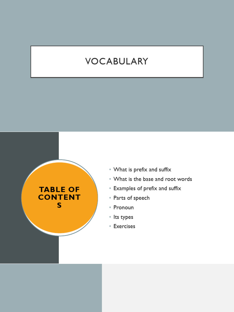 vocabulary prefix and suffix | PDF
