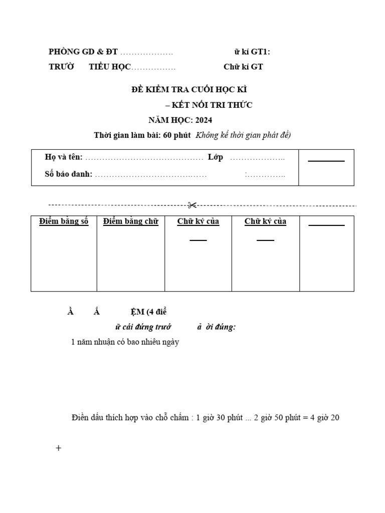 De Thi HK2 Mon Toan 5 KNTT | PDF