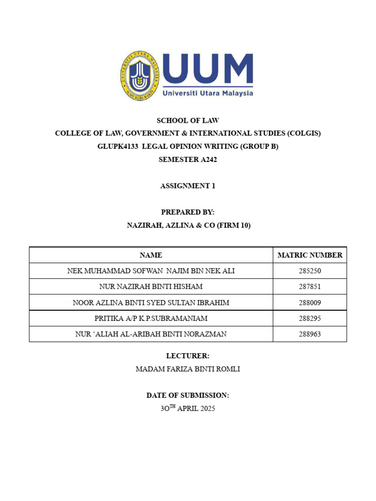 Ass 1 Low (Draft | PDF