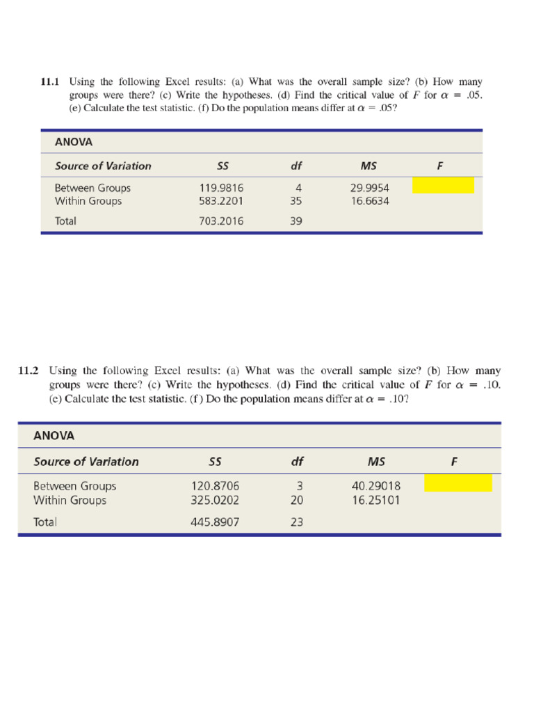 Topic 11 Analysis of Variance | PDF