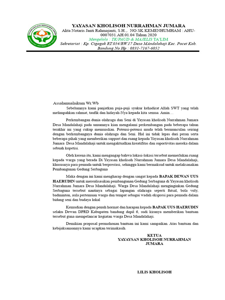 Proposal Ruang Kelas Baru | PDF