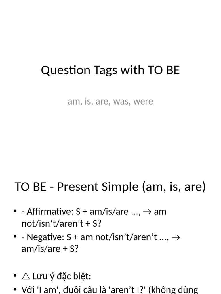Question Tags To BE | PDF