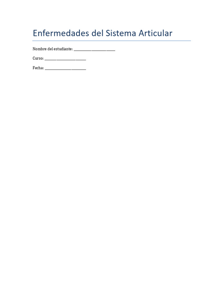 Informe Completo Enfermedades Sistema Articular | PDF | Articulación ...