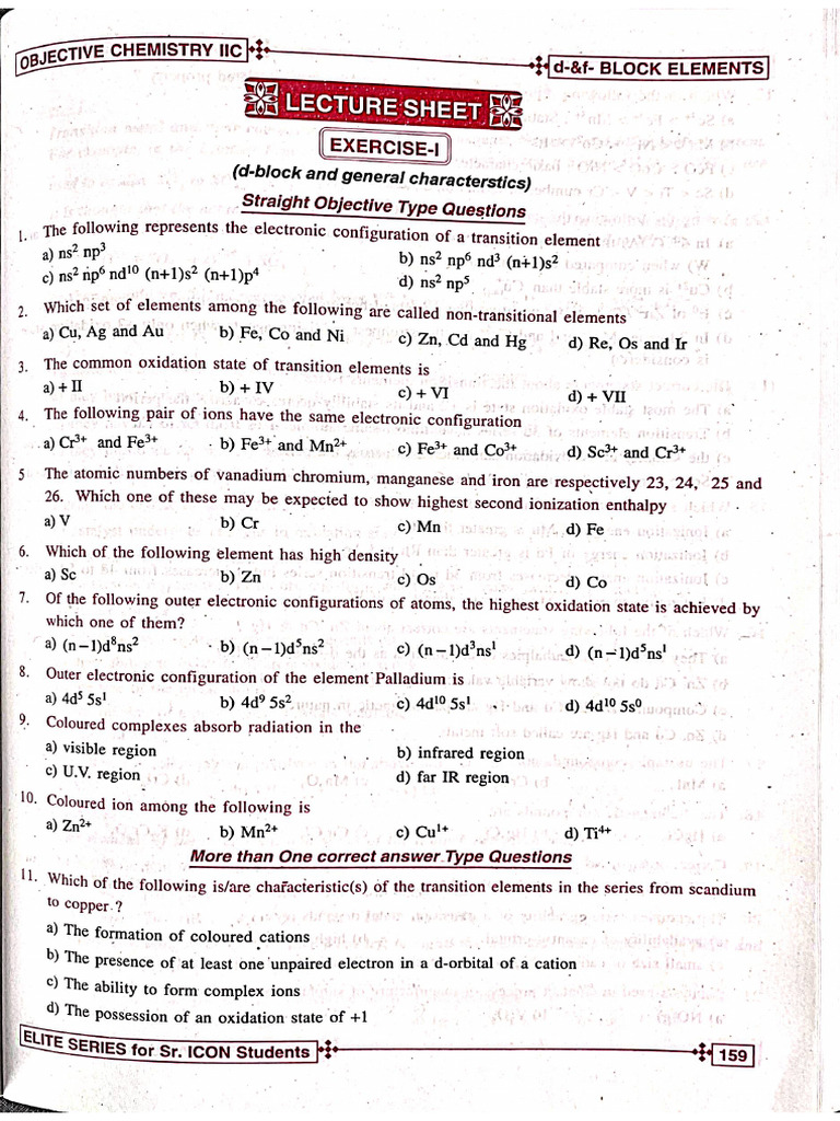 D Block Elements 3 | PDF