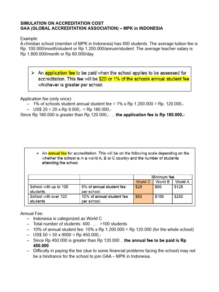 Simulation of Accreditation Cost | PDF
