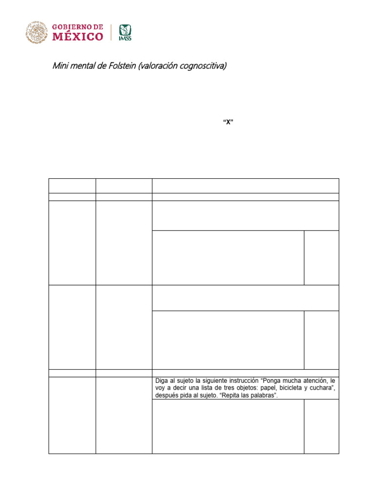 M5-A4-Minimental de Folstein | PDF