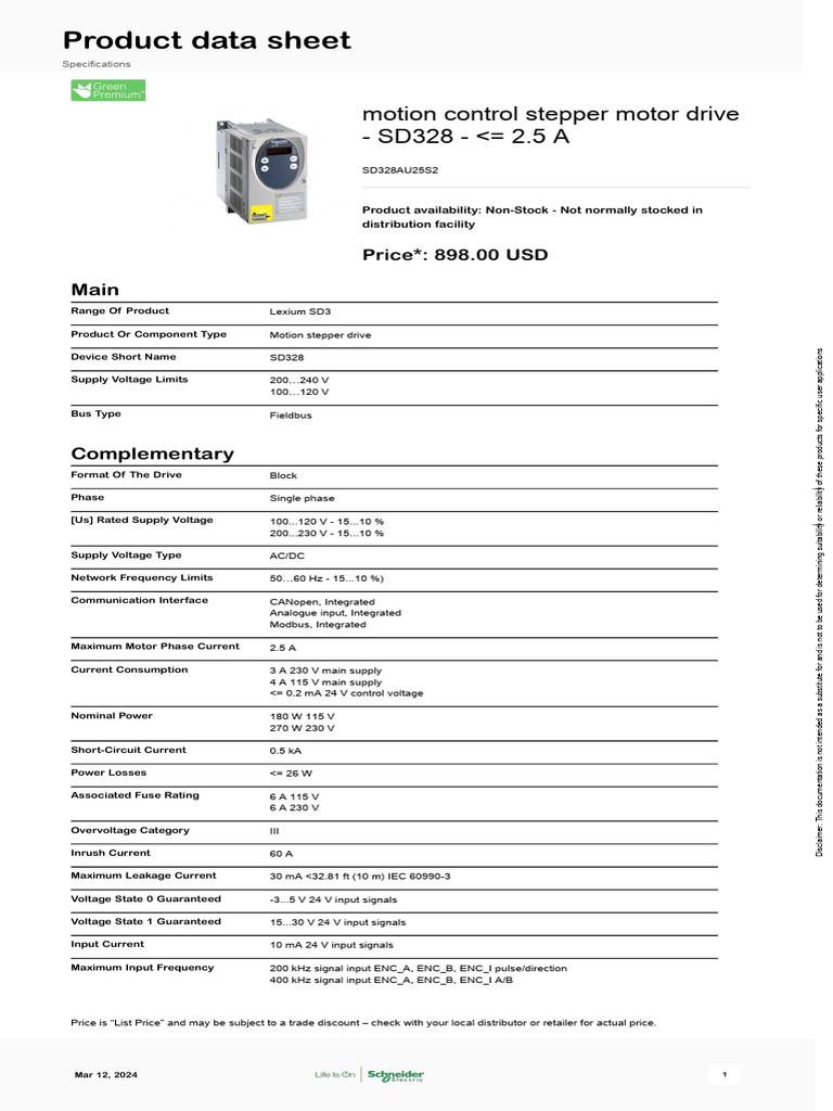 施耐德SD328变频器说明书 | PDF