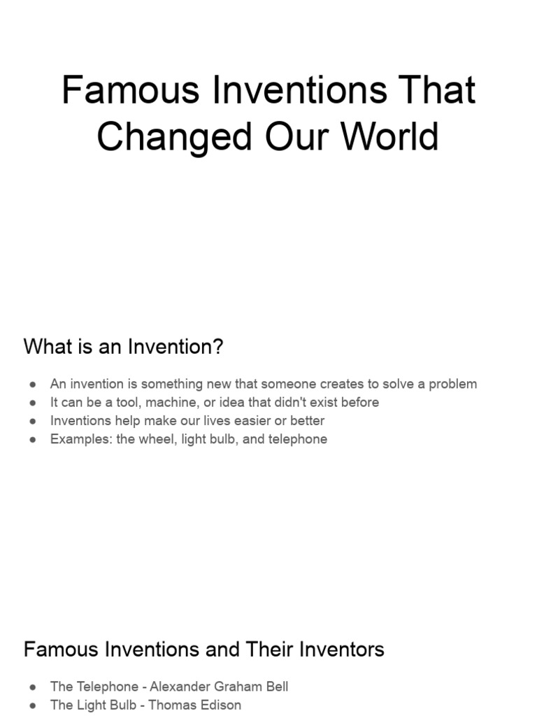 Impactful Inventions That Changed Lives | PDF