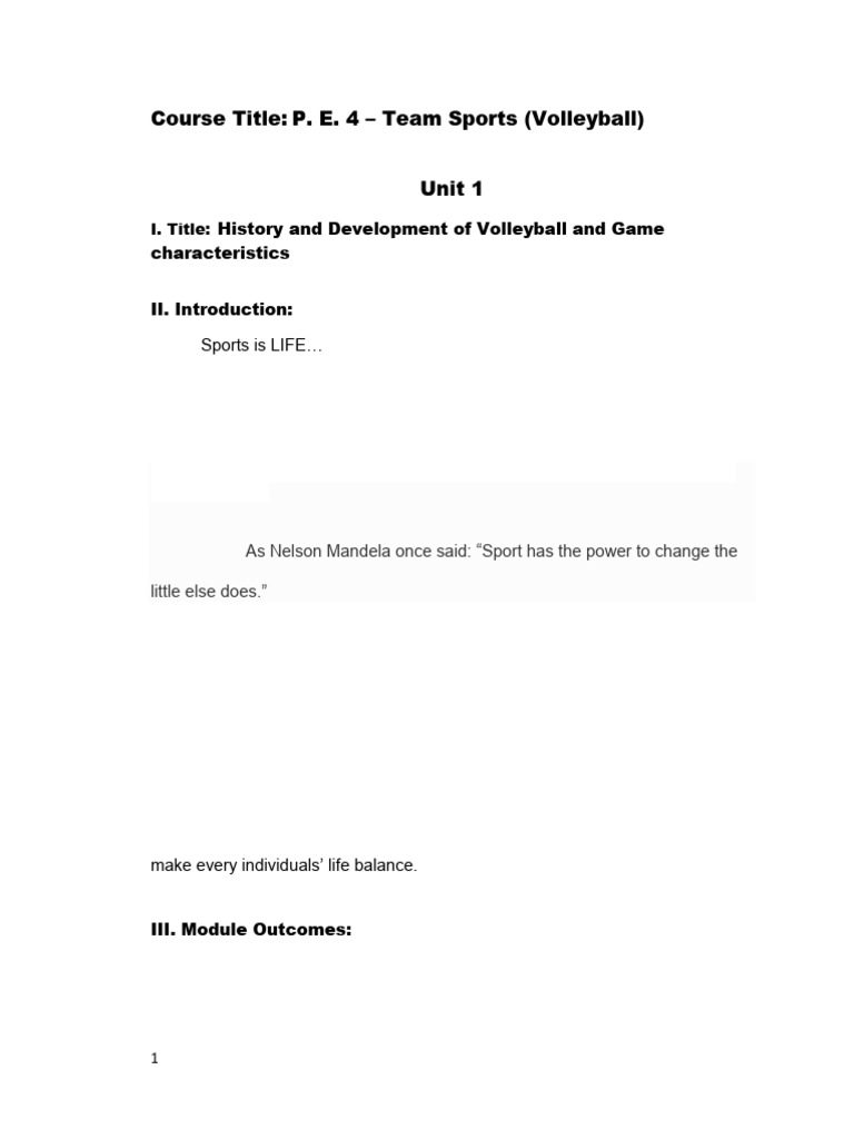 History of Volleyball Development | PDF | Volleyball | Sports