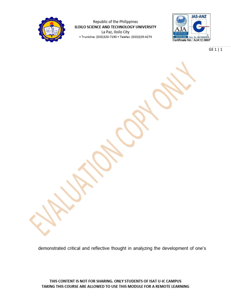 Mod. II Psychological Perspectives | PDF | Self Concept | Thought