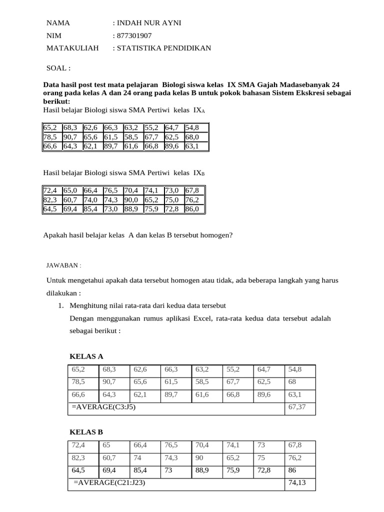Tugas Diskusi Statistika Pendidikan | PDF