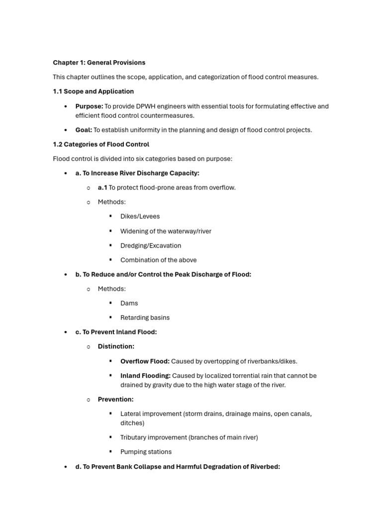 Flood Control Measures Overview | PDF | Flood | Discharge (Hydrology)