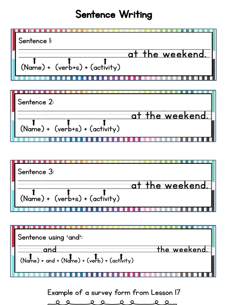 At The Weekend.: Sentence Writing | PDF