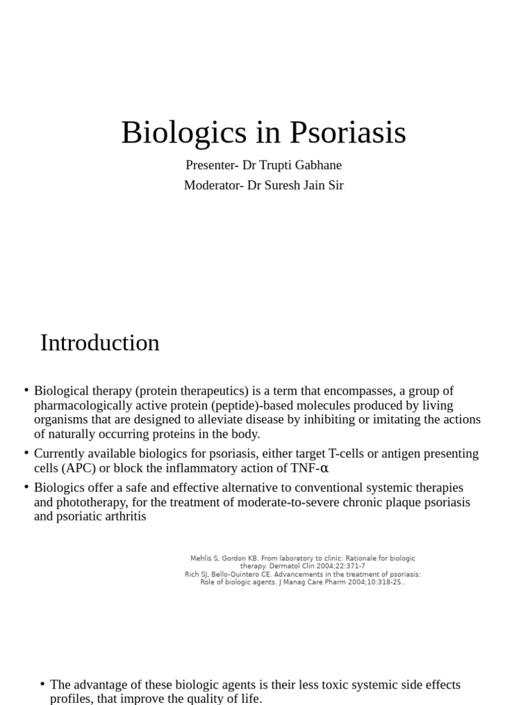 Biologics for Psoriasis Treatment | PDF | Psoriasis | Medical Specialties