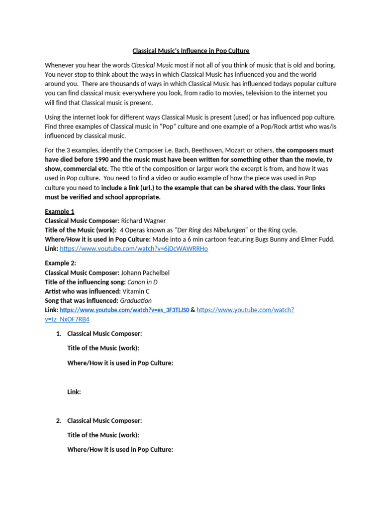 Classical Music Influence On Pop Culture | PDF