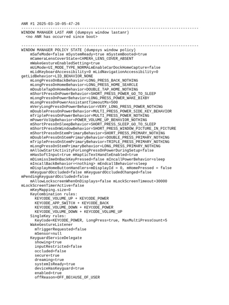 Dumpsys ANR WindowManager | PDF | Smartphone | Arm Architecture
