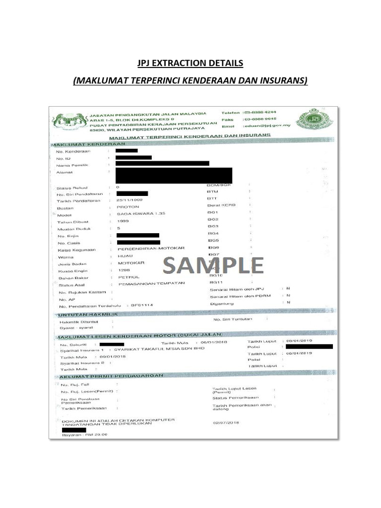 JPJ Extract (SAMPLE) | PDF
