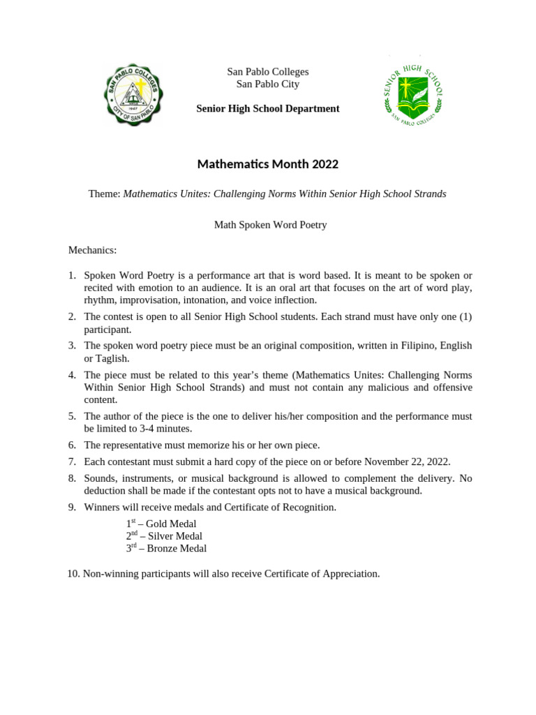 Mechanics For Math Spoken Word Poetry | PDF | Poetry | Mathematics