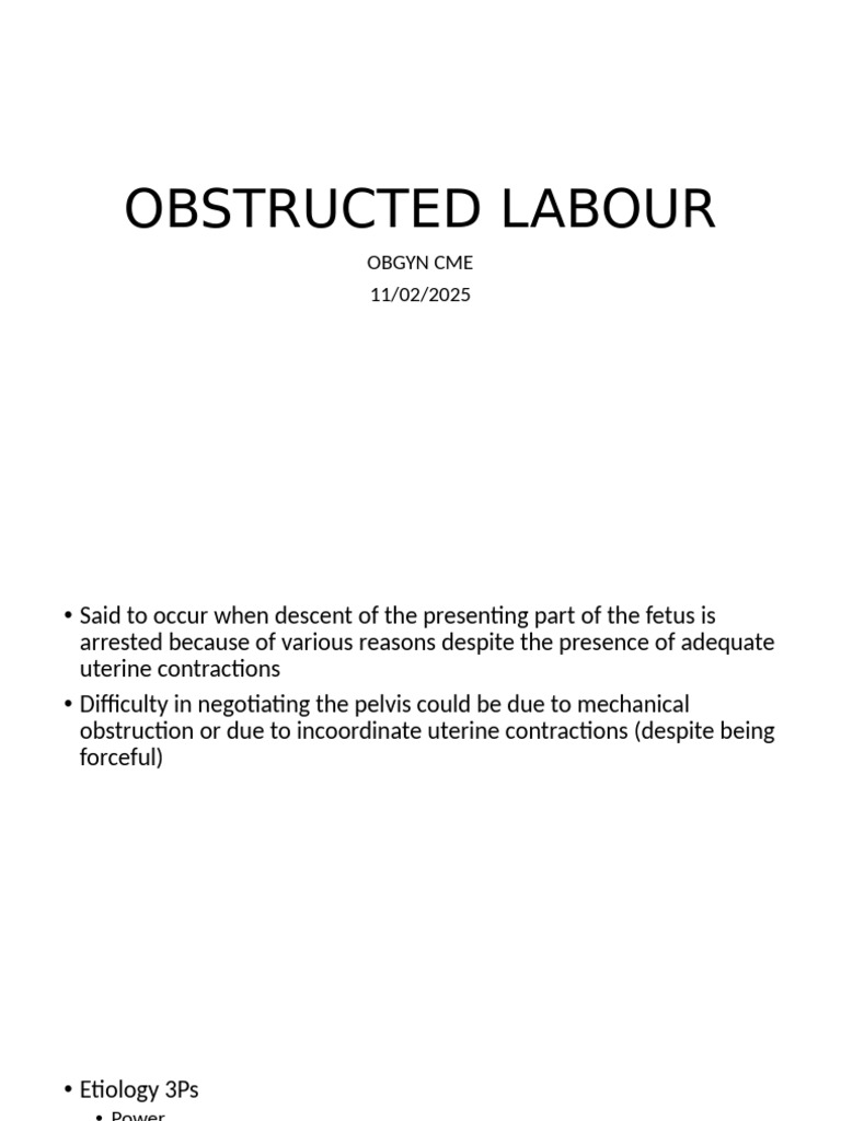 Obstructed Labour JKL | PDF | Childbirth | Uterus