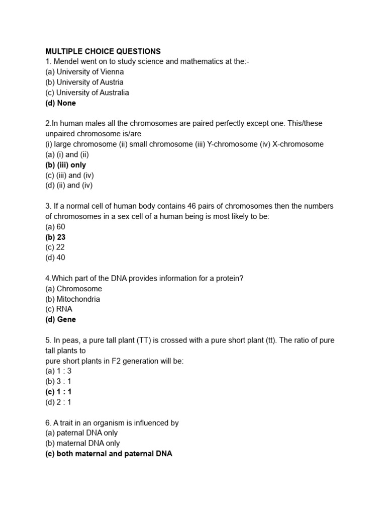 Cbse Class 10 Biology Heredity and Evolution Important Questions Answers | PDF | Dominance ...