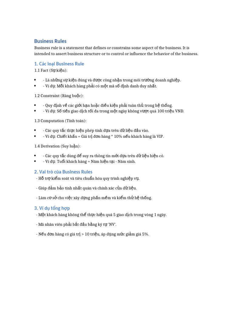 Business Rules FIXED | PDF