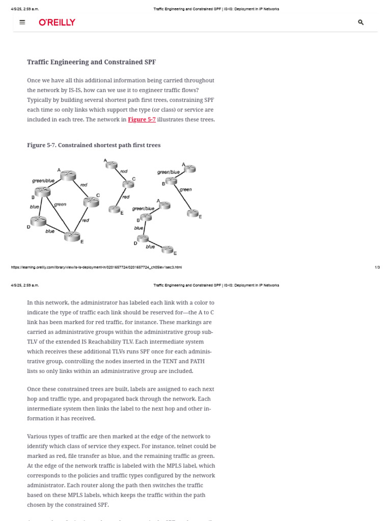 Traffic Engineering and Constrained SPF - IS-IS - Deployment in IP Networks | PDF | Networking ...