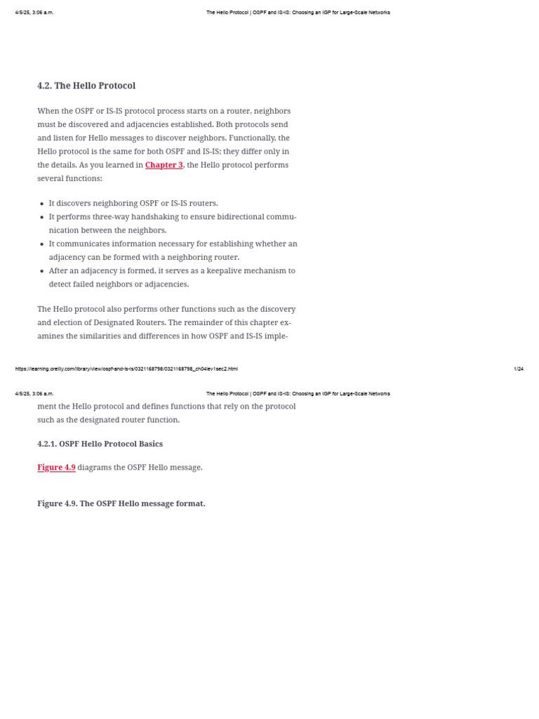 The Hello Protocol _ OSPF and IS-IS_ Choosing an IGP for Large-Scale Networks | PDF | Ip Address ...