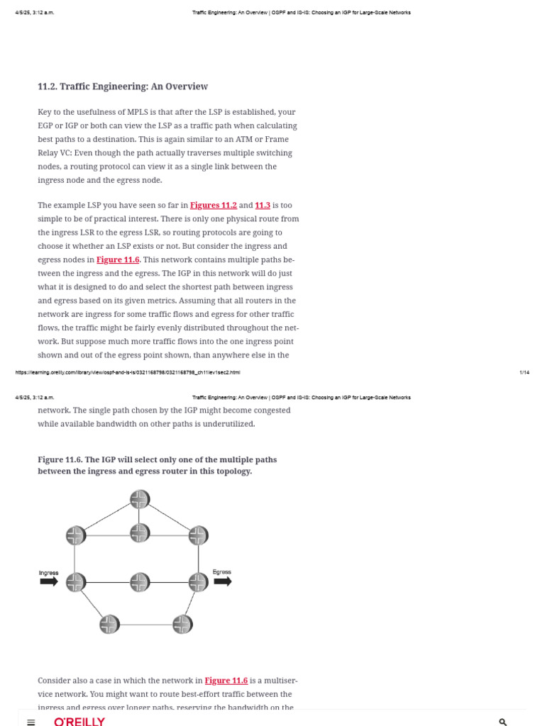 Traffic Engineering - An Overview - OSPF and IS-IS - Choosing An IGP For Large-Scale Networks ...