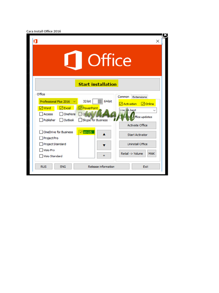 Cara Install Office 2016 | PDF