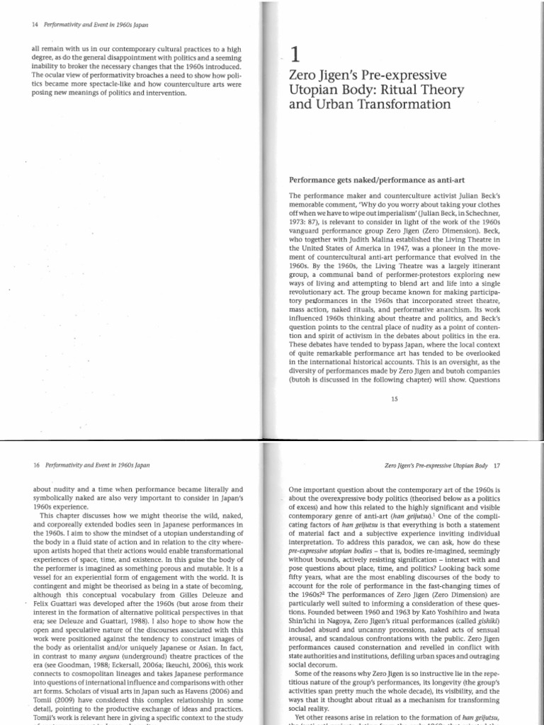 Eckersall Peter Zero Jigens Preexpressive Utopian Body | PDF | Rituals | Experience