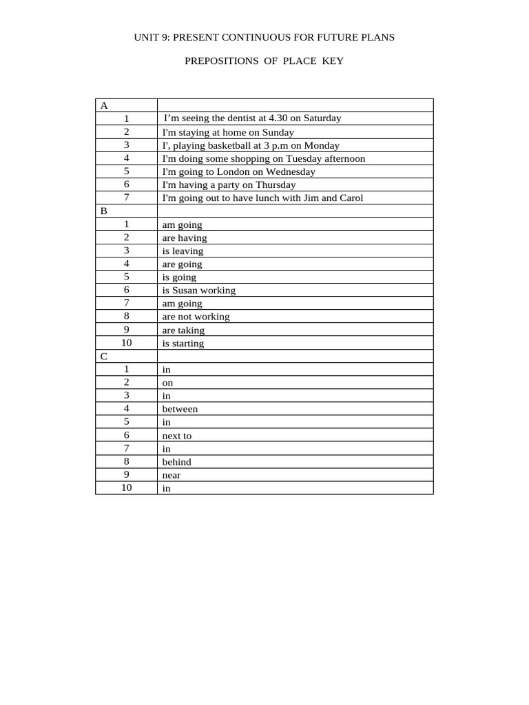 FS1B - Unit 9 - Present Continuous For Future Plan | PDF