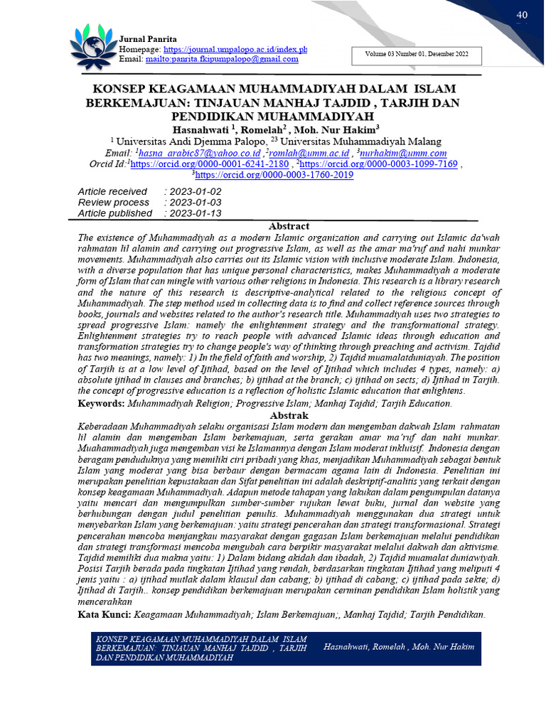 konsep muhammadiyah dalam risalah islam berkemajuan | PDF