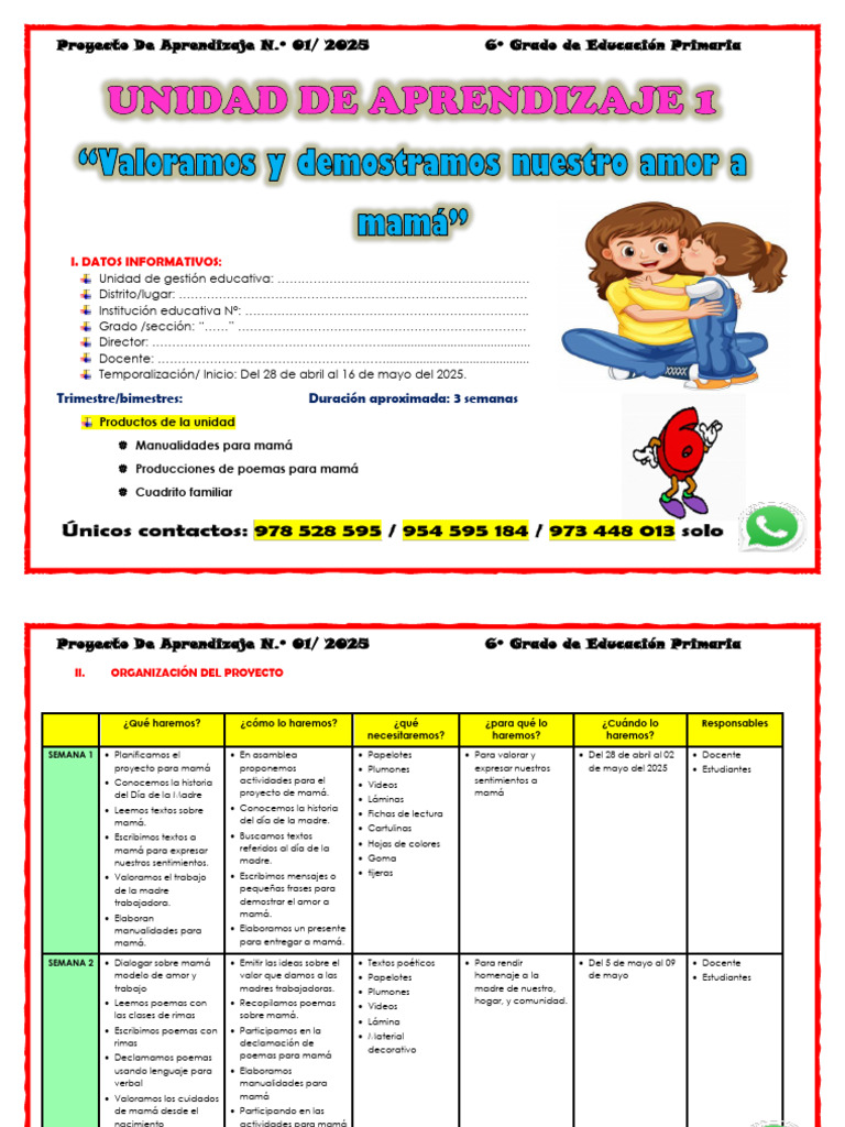 6° GRADO PROYECTO DE APRENDIZAJE 1- MAYO 2025 (2) | PDF | Sustracción | Decimal