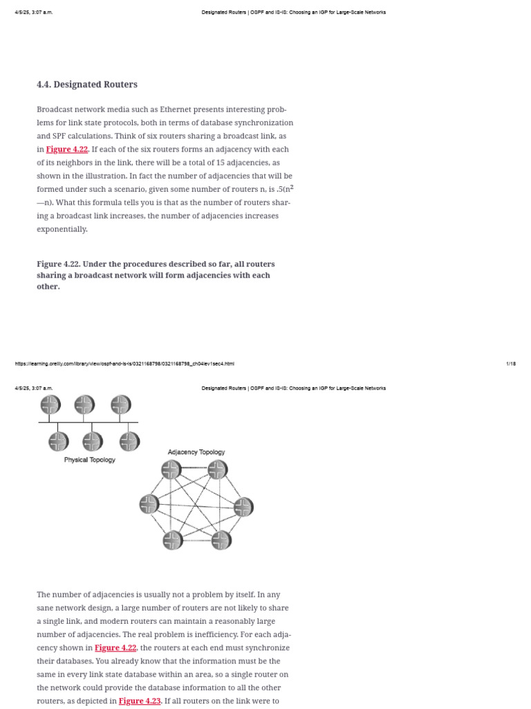 Designated Routers - OSPF and IS-IS - Choosing An IGP For Large-Scale Networks | PDF | Computer ...