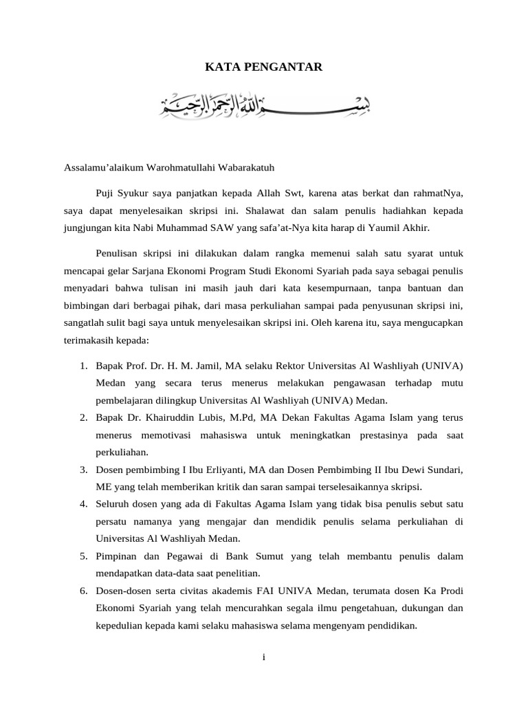 KATA PENGANTAR SKRIPSI TASYA | PDF