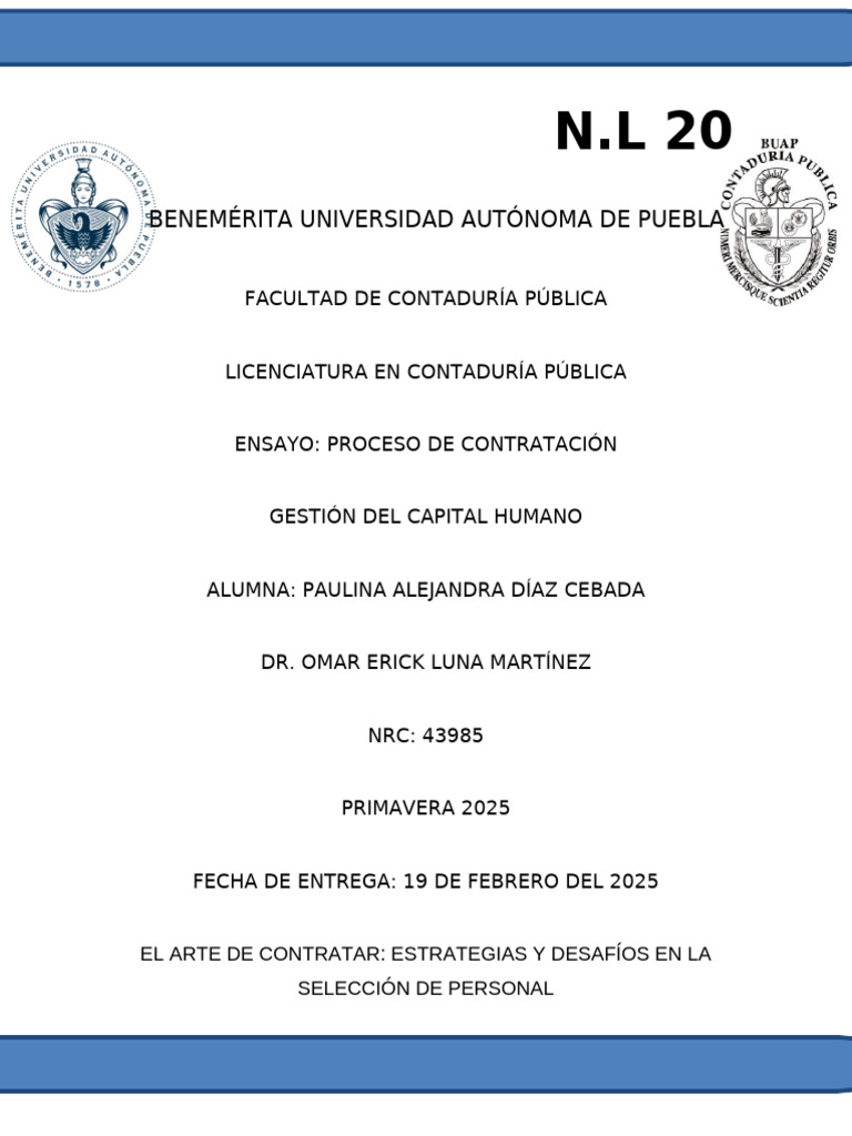 Pau - Ensayo - GCH | PDF | Business | Reclutamiento