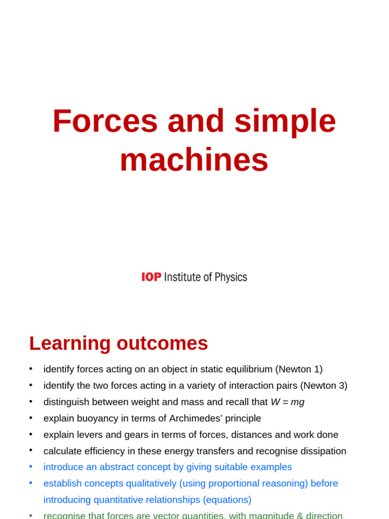 Forces Simple Machines | PDF | Force | Buoyancy