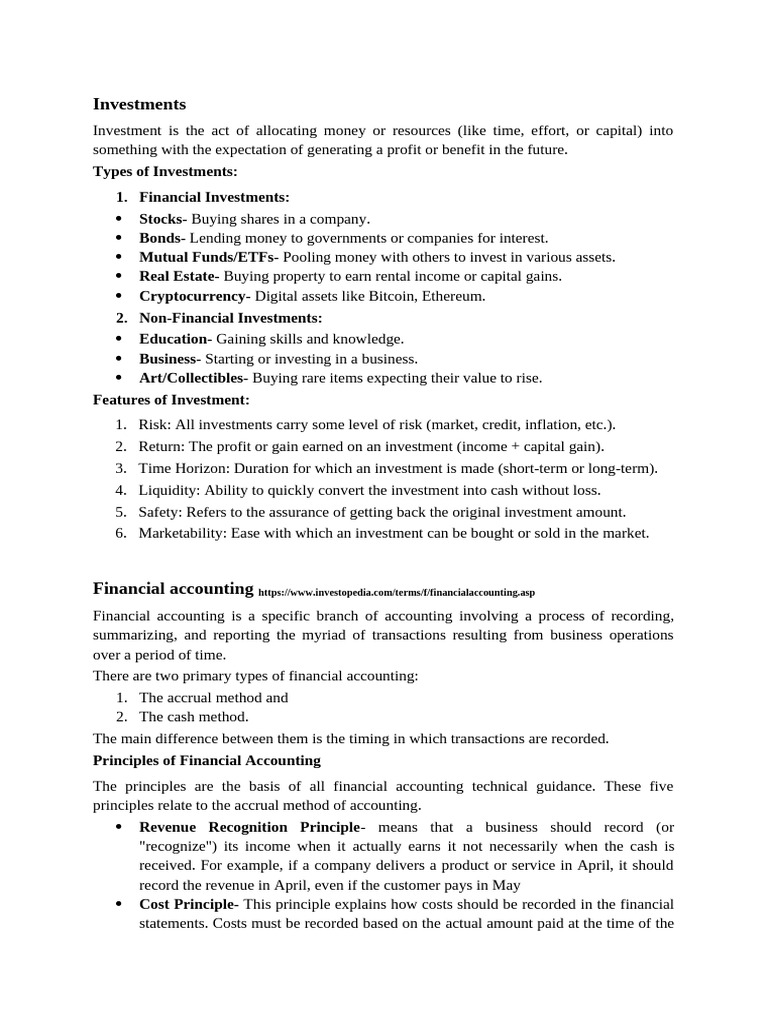 Finance and Accounting Fundamentals | PDF | Investing | Financial ...