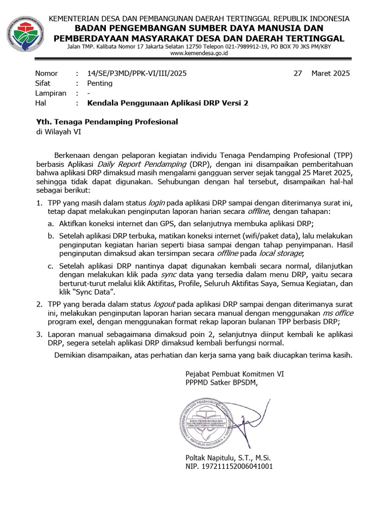 Surat PPK - Penggunaan DRP | PDF