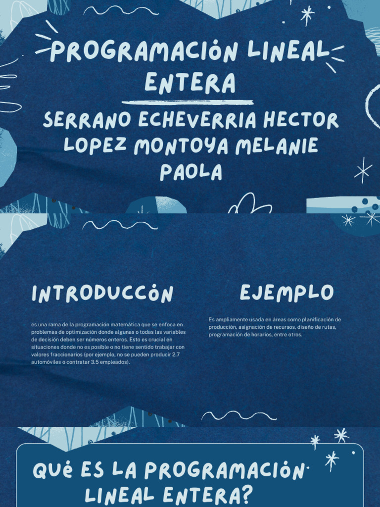 Programacion Lineal Entera | PDF | Programación lineal | Optimización Matemática