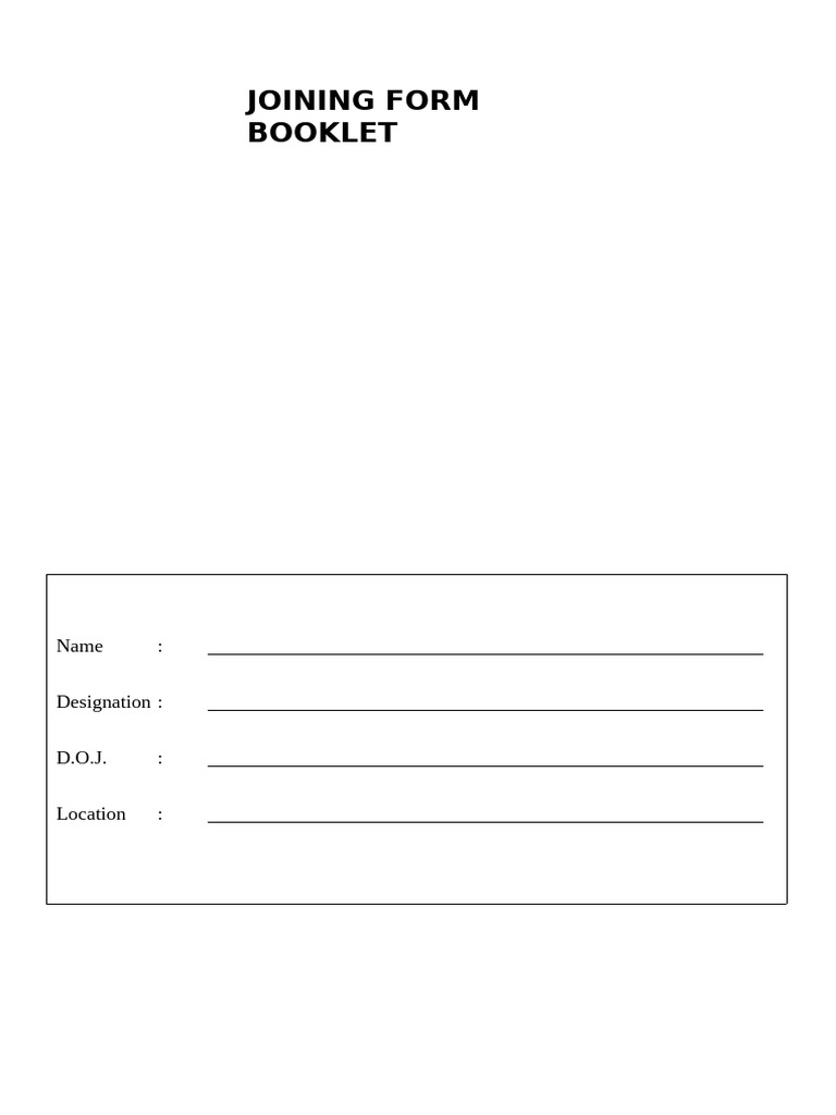 Employee Joining Form Template | PDF | Social Institutions
