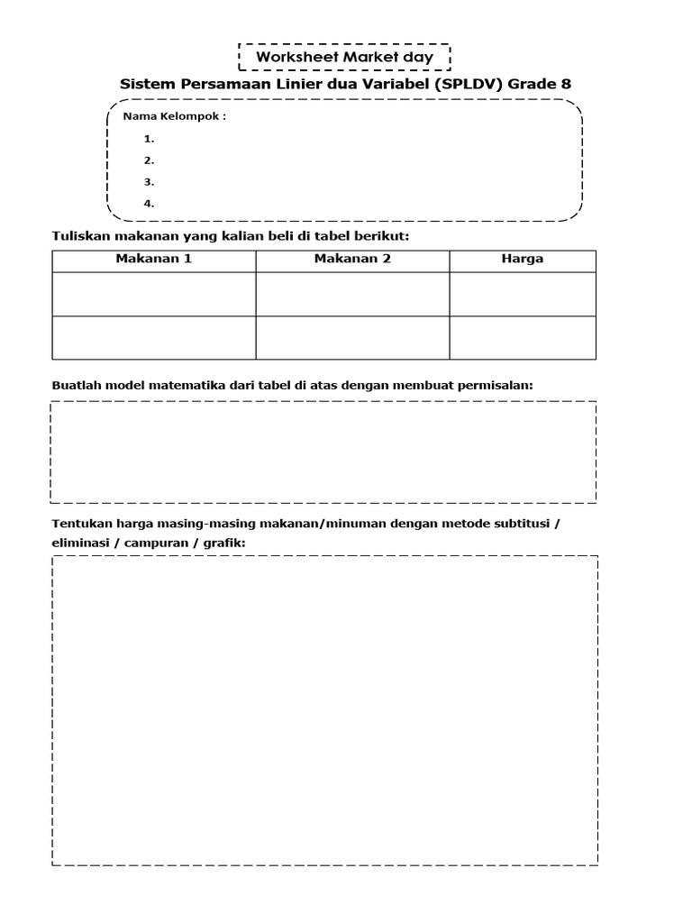 Worksheet Market Day | PDF