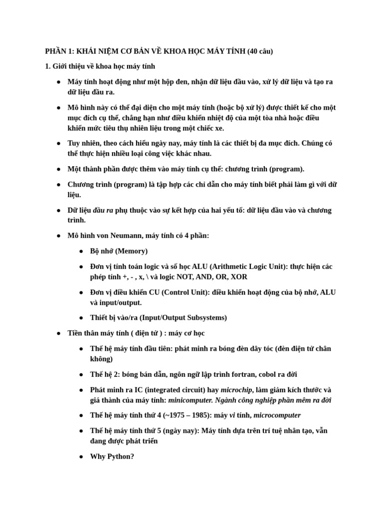 ÔN-TẬP-C1 - KHMT | PDF