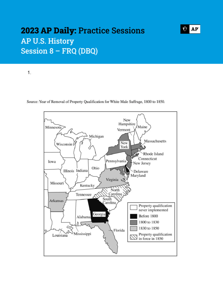 Session 8 U S History 2023 AP Daily Practice Sessions | PDF