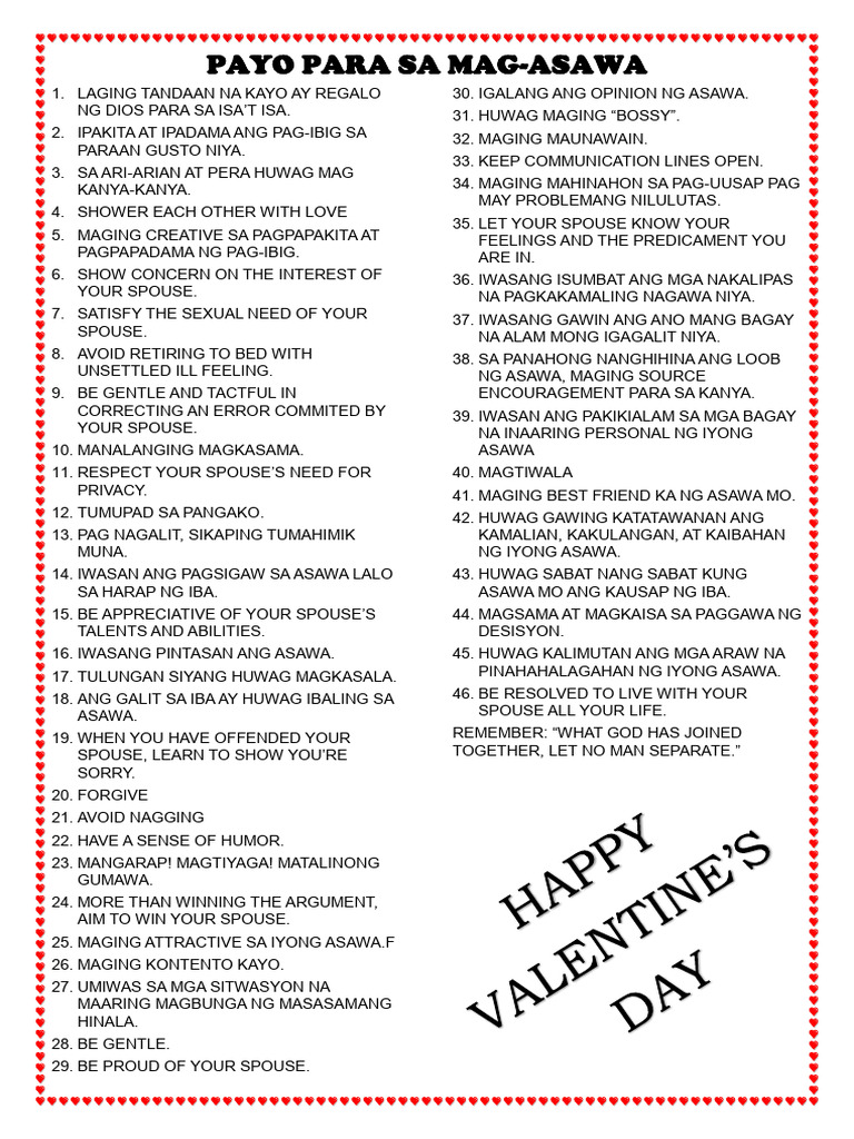 50 Payo para Sa Mag Asawa | PDF