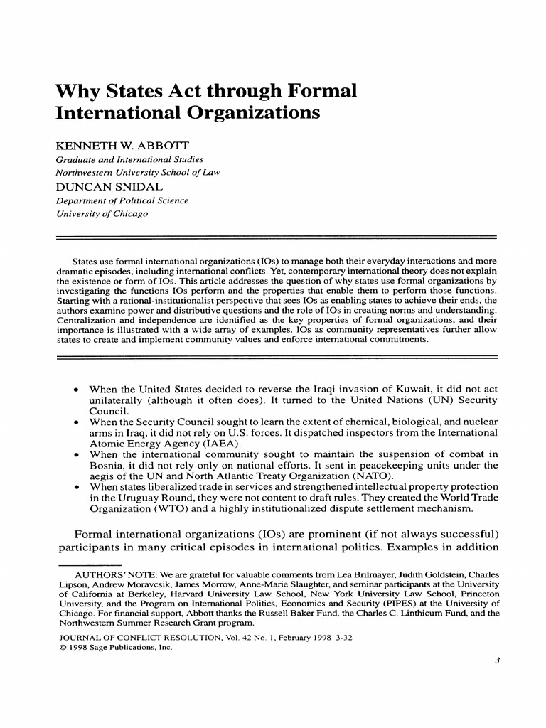 Abbott - Snidal - 1998 - Why States Act Through Formal International ...