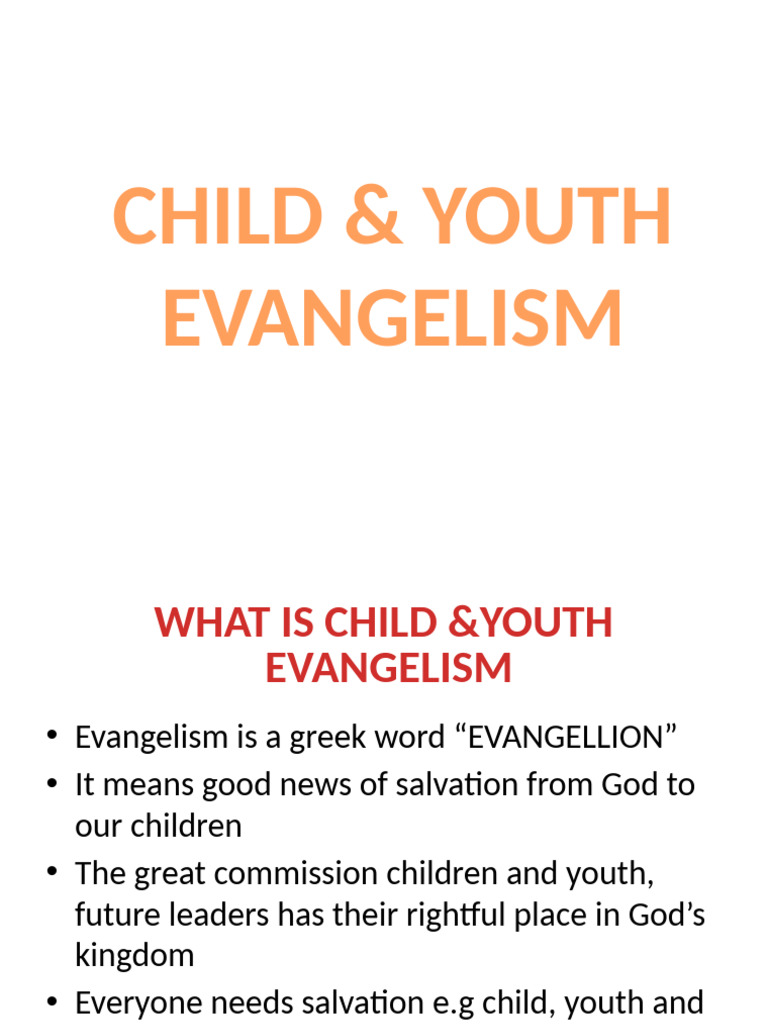 Strategies for Child & Youth Evangelism | PDF | Salvation | Jesus