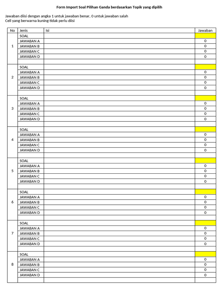 Format Pembuatan Soal Googleform | PDF