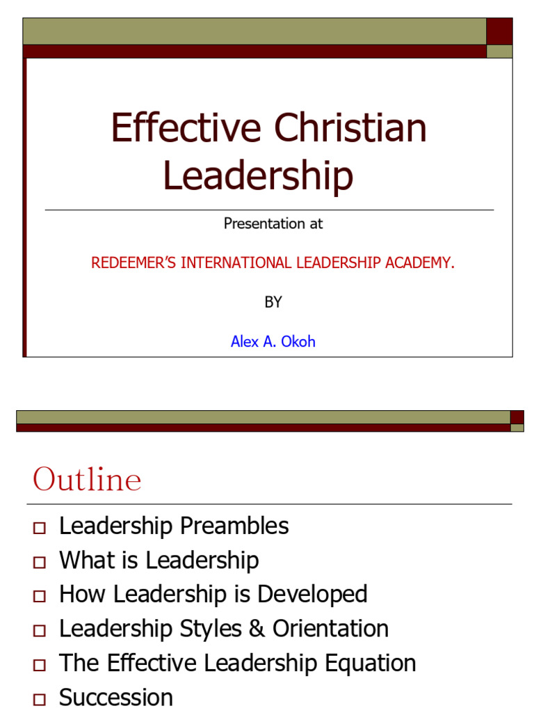 Effective Christian Leadership & Sucession Planning | PDF | Leadership ...